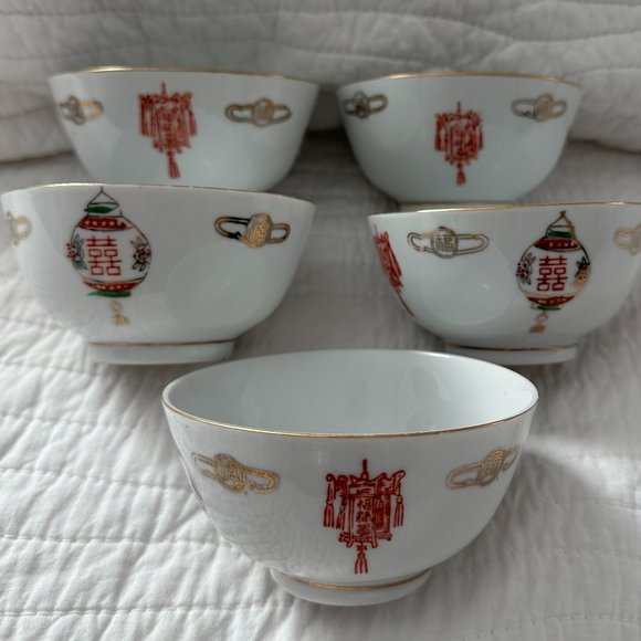 Tatung | Dining | Asian Porcelain Vintage Tatung Rice Bowl Set Of 5 ...